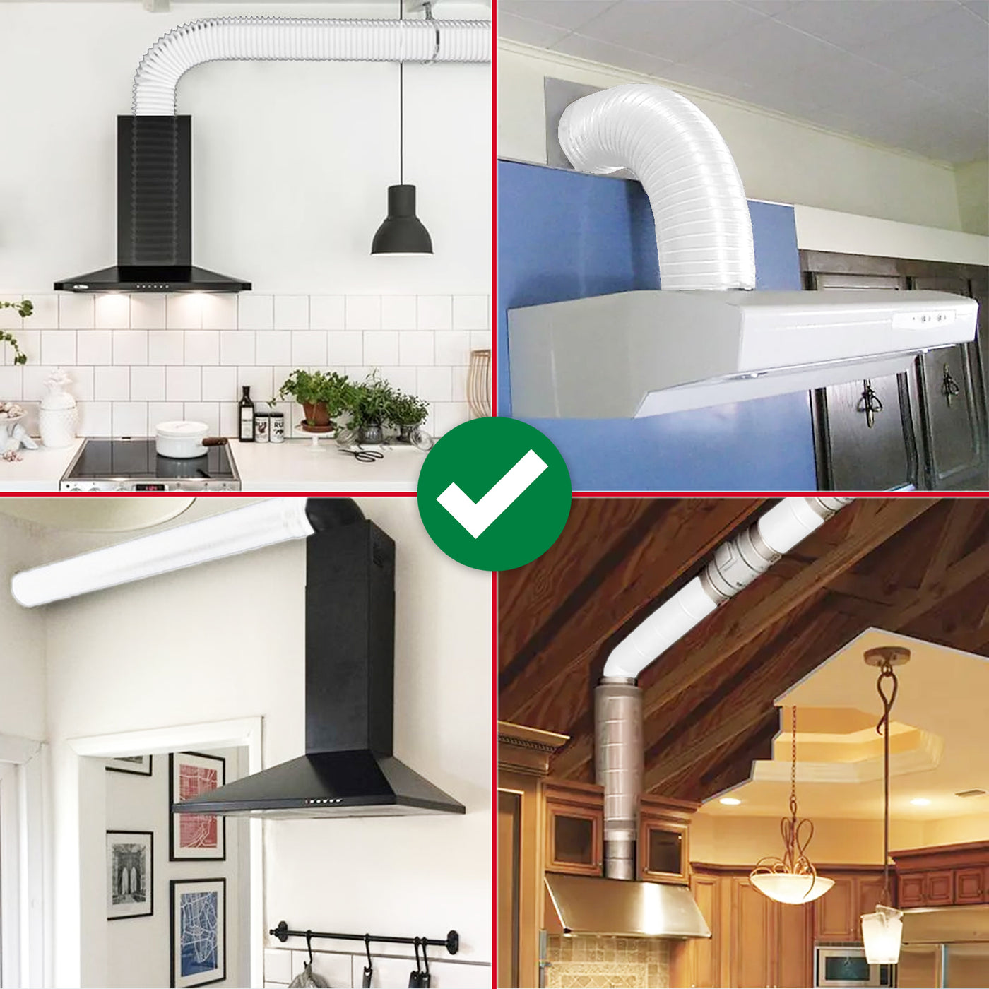 Universal Cooker Hood Extractor Vent Hose 5" x 2.5m PVC Aluminium Foil ...