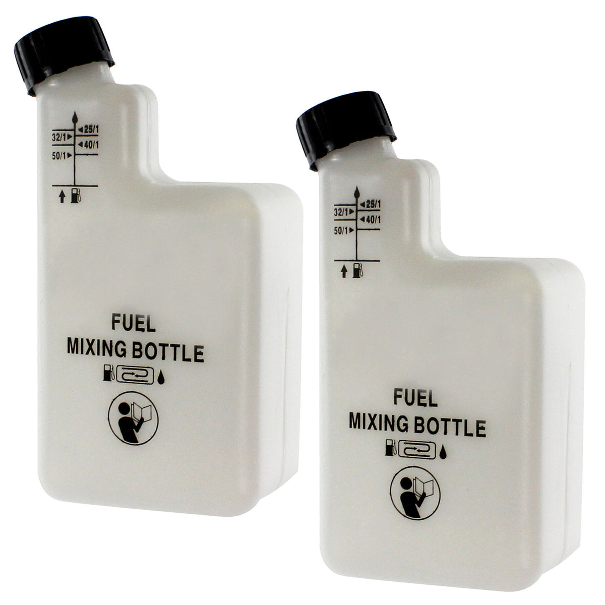 2 Stroke Mixing Bottle Lawnmower Chainsaw Strimmer Fuel Mixer 25:1 40 ...