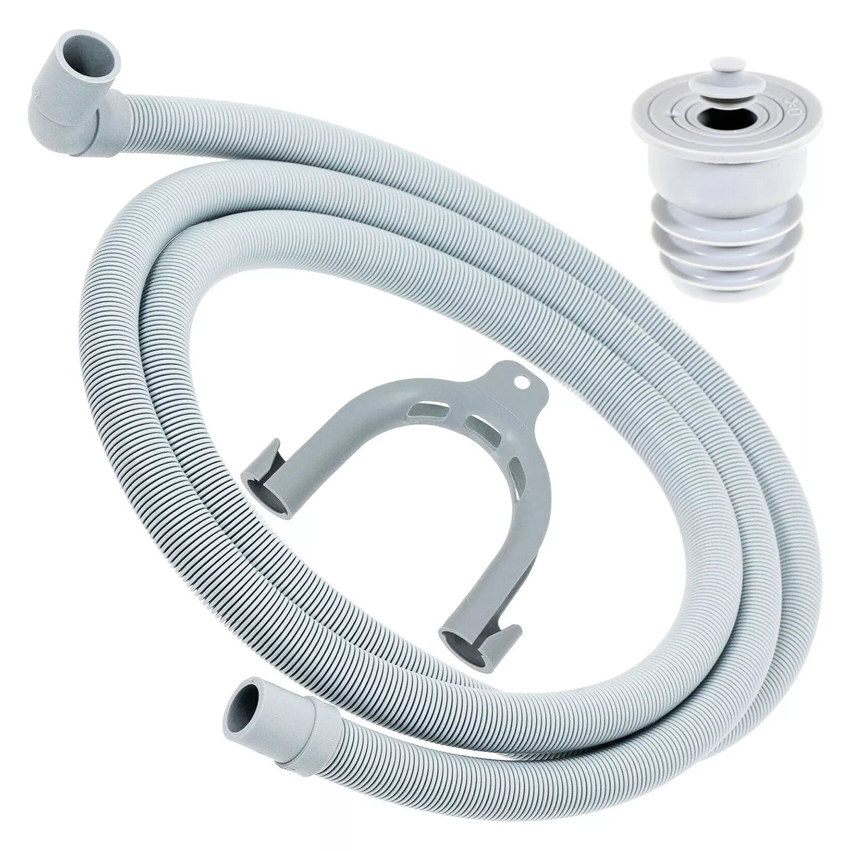 Drain Hose + Seal Plug Kit Washing Machine Dishwasher Right Angle Wast ...