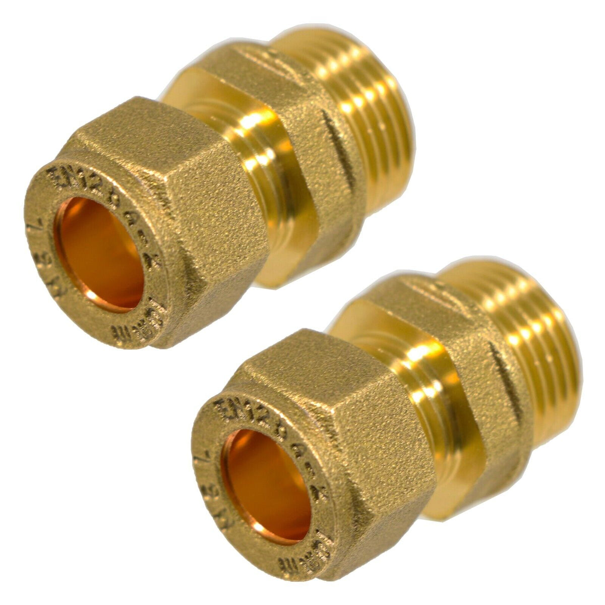 Compression Connector 10mm x 3/8" BSP Male Straight Brass Pipe Coupler ...
