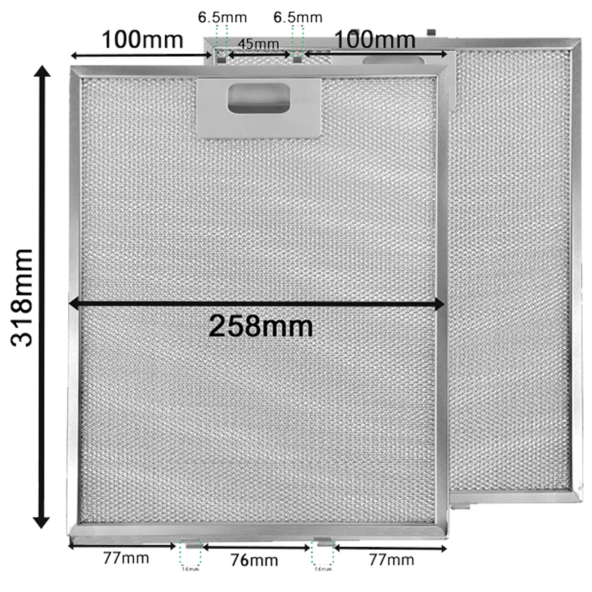Metal Mesh Filter for Select Makes of Cooker Hood / Extractor Fan Vent ...