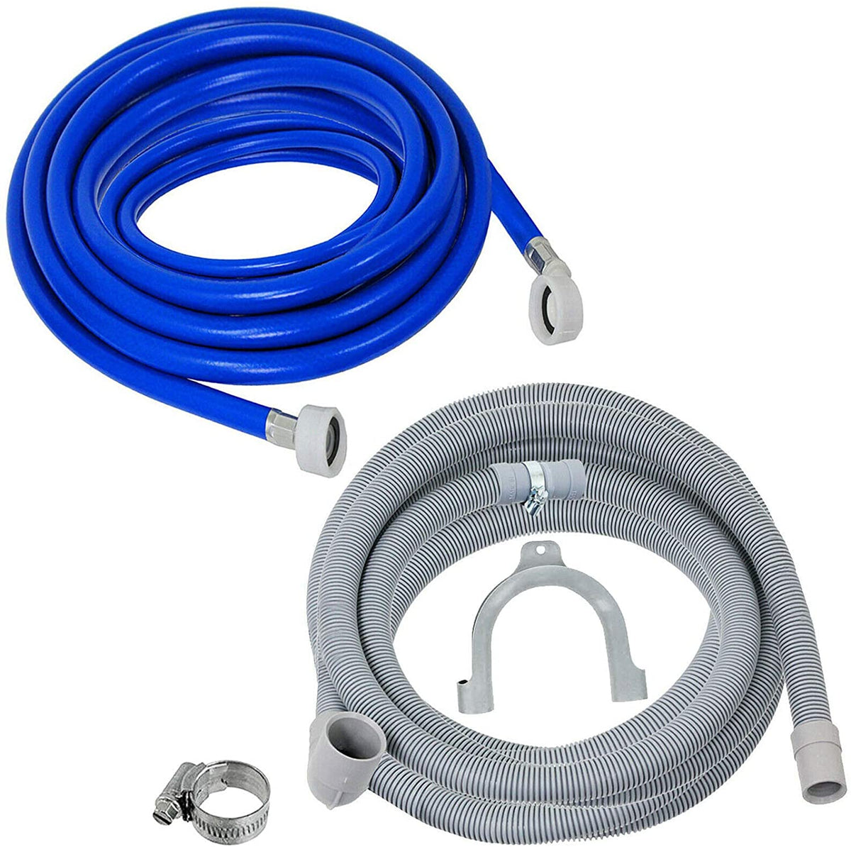 Fill Hose + Drain Hose Extension Set for BEKO BLOMBERG Washing Machine ...