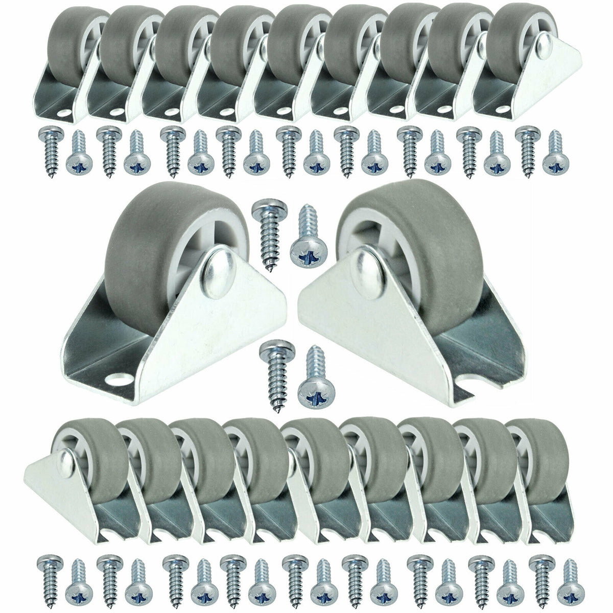 Castor Wheel Caster Wheels 32mm 1'' Mini + Screws Divan Bed Drawer Cab ...