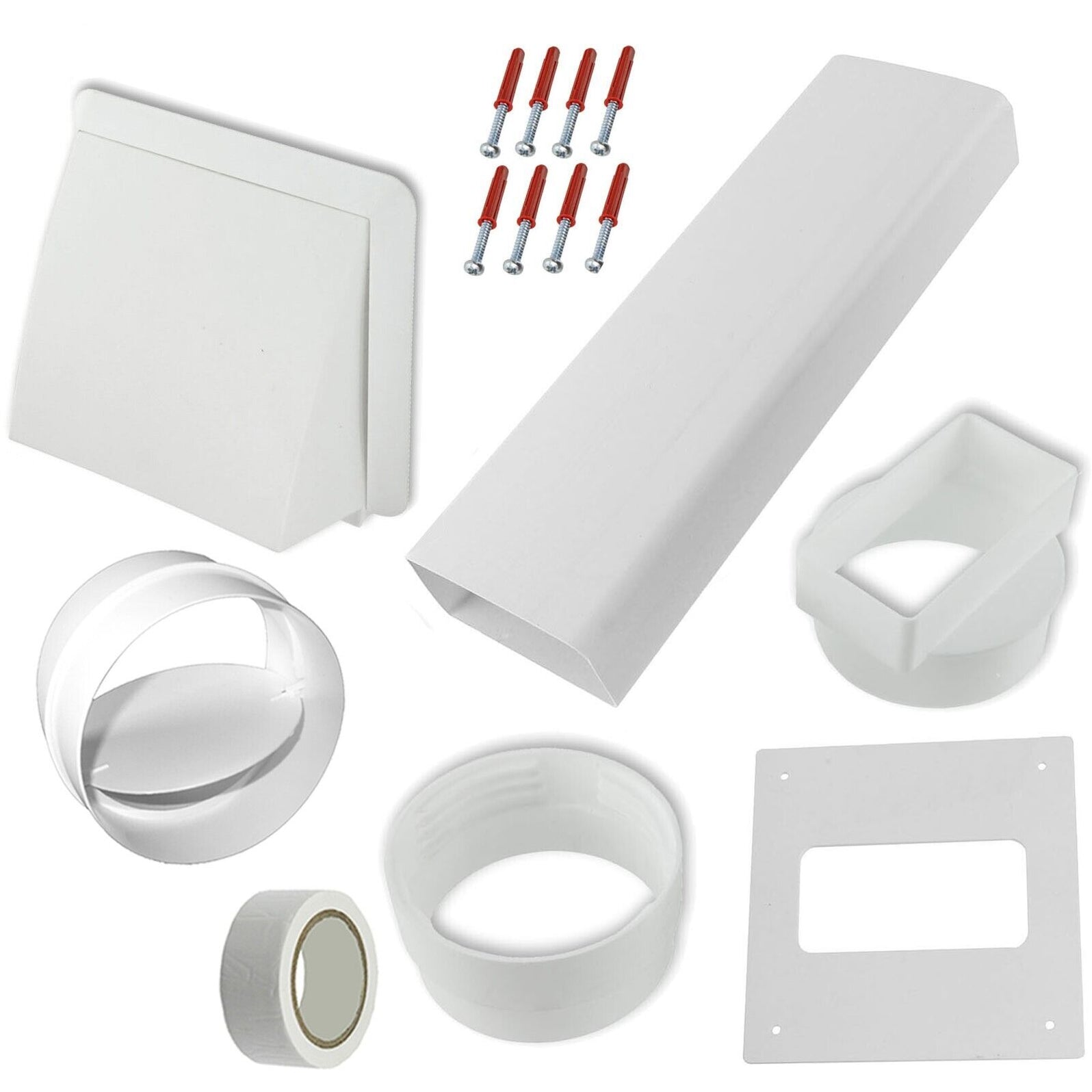 Home Universal Tumble Dryer Vent Kit Non Return Flap Exterior Wall Pipe ...